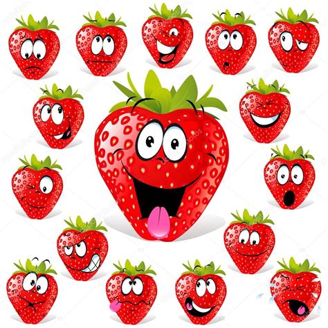Strawberry Cartoon — Stock Vector © Hanaschwarz 17431033