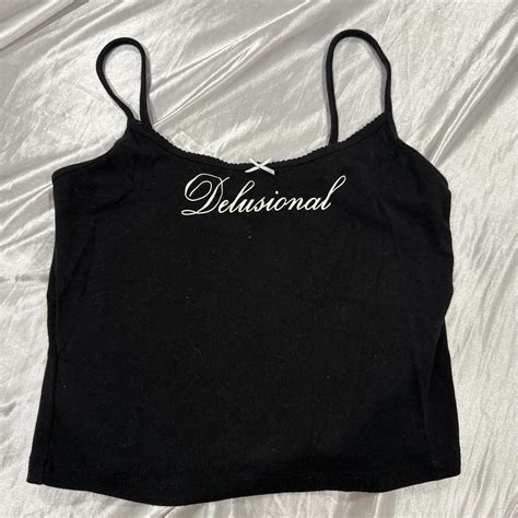 Garage Black And White Delusional Tank Top Depop