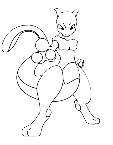 Armored Mewtwo Coloring Page Free Printable PDF
