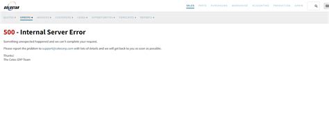 Quote And Order Creation Issue Software Bugs Issues Cetec Erp