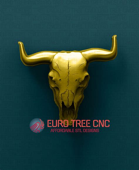 Cow Bull Skull 3d Stl Model Cnc Router Engraver Artcam Aspire Cnc