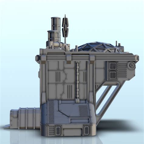 3d Printable Sci Fi Outpost With Overhanging Living Room 5 Future
