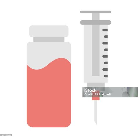Ikon Jarum Suntik Vaksinasi Dan Botol Jarum Suntik Injeksi Dan Simbol