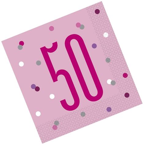 Pink 50th Birthday Plates Etsy