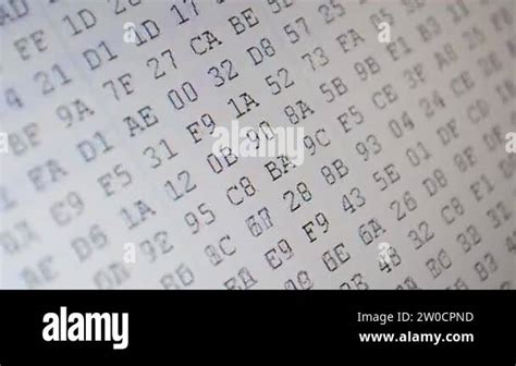 Digital Coding The Movement Of A Code On The Screen Hexadecimal