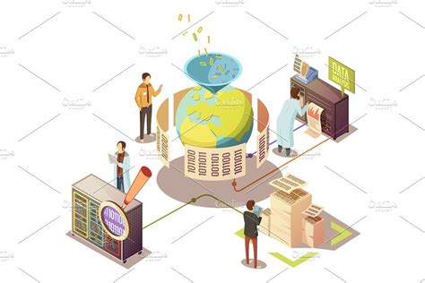 Datacenter Isometric Set Isometric Isometric Design Photoshop Pics