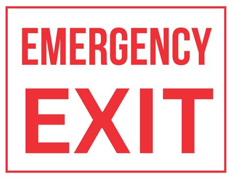 Emergency Exit Sign Printable Templates Free PDF Downloads