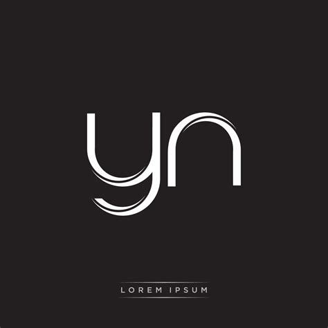 YN Initial Letter Split Lowercase Logo Modern Monogram Template Isolated On Black White