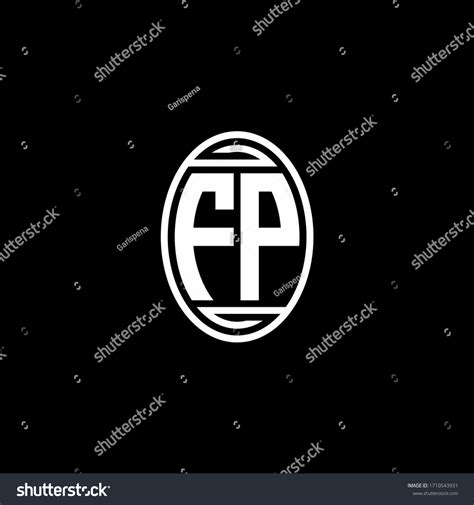 Fp Monogram Logo Isolated On Oval Stock Vector Royalty Free