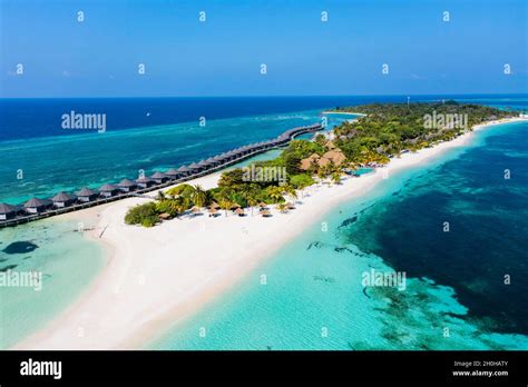 Aerial View Kuredu With Water Bungalows And Beaches Laviyani Atoll