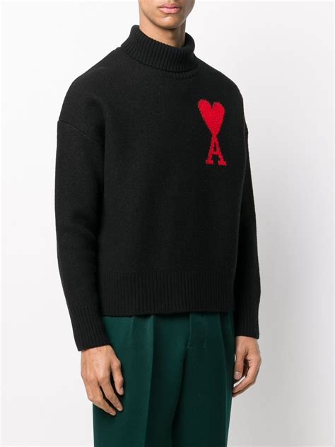 AMI Paris Wool Turtleneck Jumper Farfetch