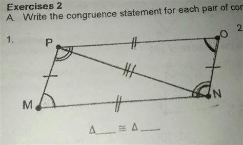 Solved Exercises 2 A Write The Congruence Statement For Each Pair Of