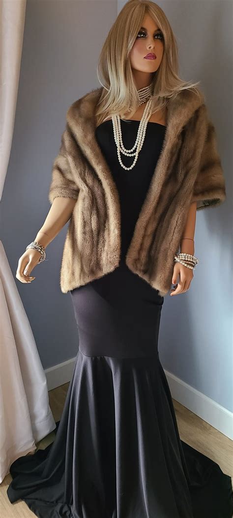 Luxury Vintage MINK Fur Stole Bridal Jacket Real Fur Shawl Dream