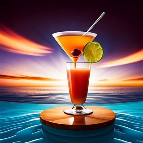 Cosmic Mariner Tropical Tequila And Rum Cocktail With A Cosmic Theme