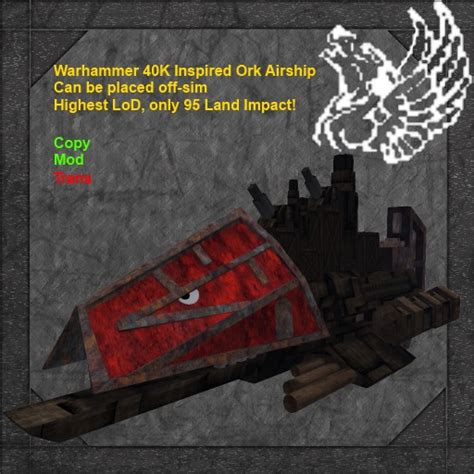 Second Life Marketplace E M Warhammer40k Ork Ship