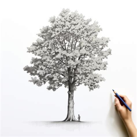 Premium Photo Hyperrealistic Tree Sketch Meticulously Detailed