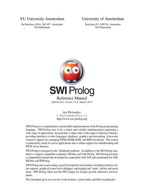 Manual Swi Prolog Pdf Areas Of Computer Science Software