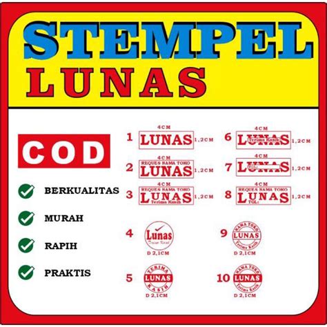 Jual Stempel Lunas Stempel Custom Stempel Murah Shopee Indonesia