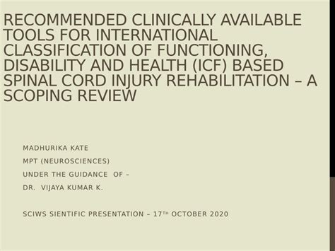 Pdf Recommended Clinically Available Tools For International