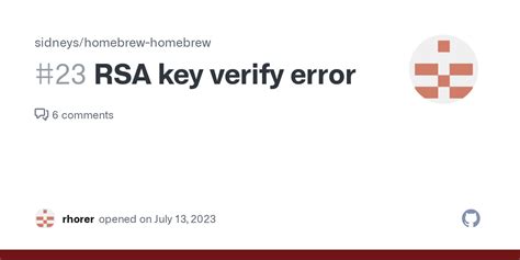 Rsa Key Verify Error · Issue 23 · Sidneyshomebrew Homebrew · Github