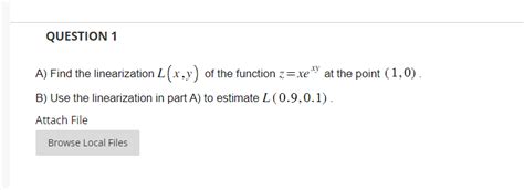 Solved A Find The Linearization L X Y Of The Function Chegg Com