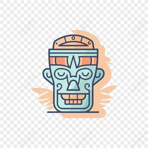 Isang Paglalarawan Ng Isang Sinaunang Mukhang Tiki Face Vectoricon