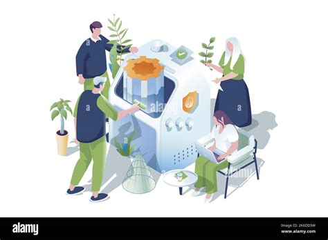 Developers Team Web Concept In D Isometric Design People Developing