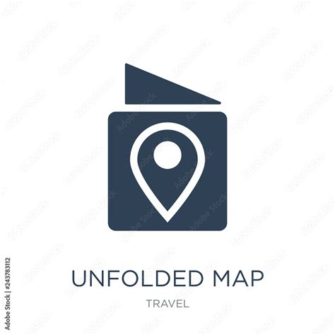 Unfolded Map With Location Mark Icon Vector On White Background