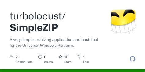 GitHub Turbolocust SimpleZIP A Very Simple Archiving Application And Hash Tool For The