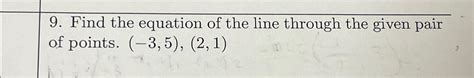 Solved Find The Equation Of The Line Through The Given Pair Chegg