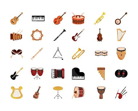 Musical Instruments Icon Set 1248820 Vector Art At Vecteezy