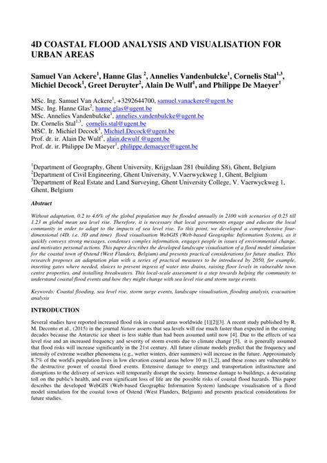 Pdf 4d Coastal Flood Analysis And Visualisation For Urban Areas