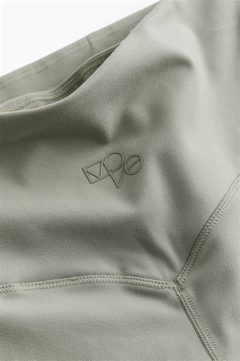 Ankle Length Sports Leggings In Drymove™ Light Khaki Green Ladies