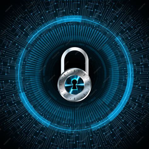 Premium Vector A Blue And Black Padlock With A Symbol For A Computer Security Company