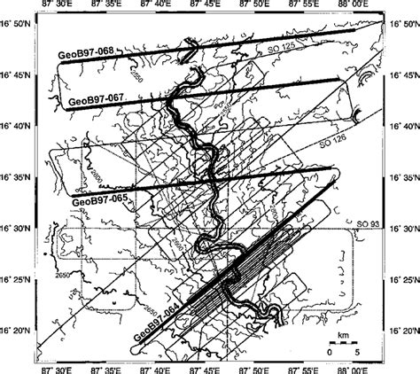 Bathymetric contour map of the study area based on Hydrosweep data of ...