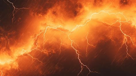 Orange Lightning Storm