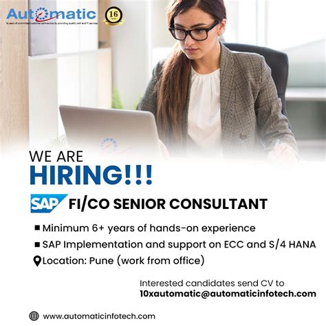 Automatic Infotech On Linkedin Wearehiring Sap Fico Hiring Seniorconsultant Sapecc
