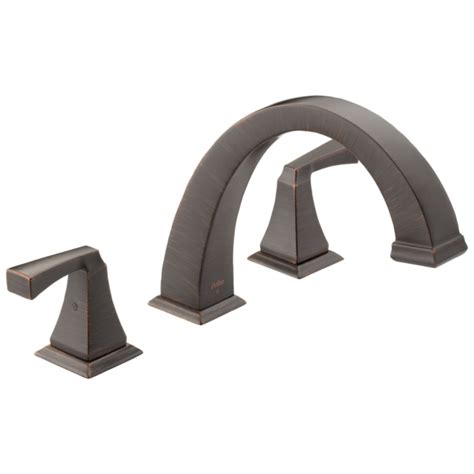 Delta Dryden Venetian Bronze 2 Handle Deck Mount Roman High Arc Bathtub
