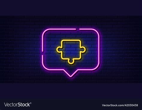 Puzzle Piece Line Icon Jigsaw Game Shape Sign Vector Image