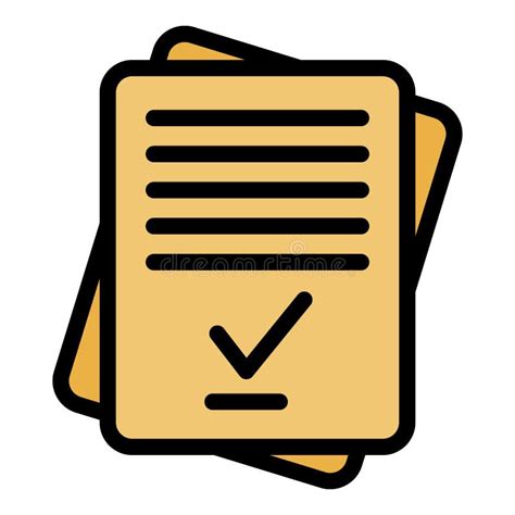 Pass Exam Test Icon Color Outline Vector Stock Vector Illustration Of