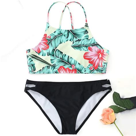 Swimwear Women Print Push Up Padded Bra Beach Women Bikini Set Swimsuit
