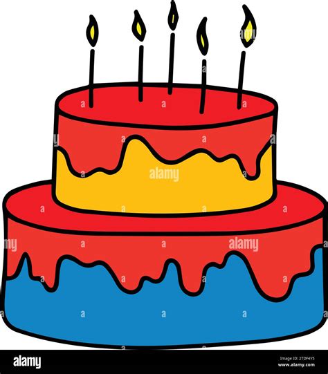 Birthday Cake With Candles Cake Icon Symbol Of The Holiday Birthday