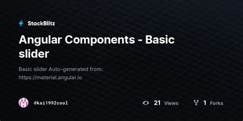 Angular Components Basic Slider Stackblitz