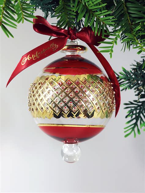 Narrow Lattice Dot Ornament L ~ Red Artifactually