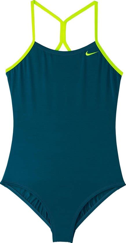 Nike Swim Racerback One Piece Meisjes Badpak Green Abyss M