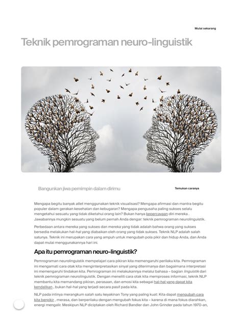 5 Teknik Pemrograman Neuro Linguistik Nlp Tony Robbins Pdf