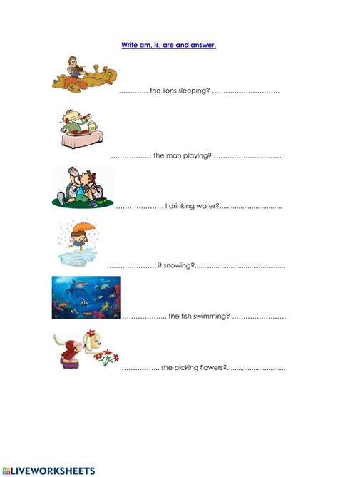 Present Continuous Questions And Short Answers Online Exercise For Live Worksheets