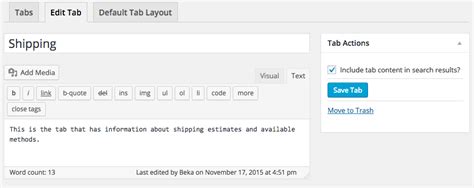 Woocommerce Tab Manager Documentation Woocommerce