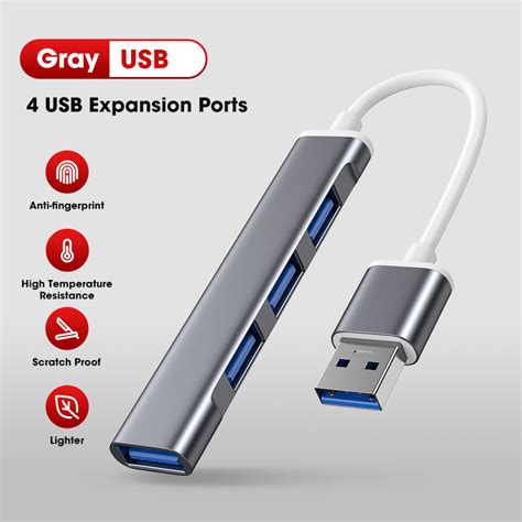 Ready StockMultiple 4 In 1 USB HUB Converter USB Splitter 4 Ports Docking Station Ultra Slim