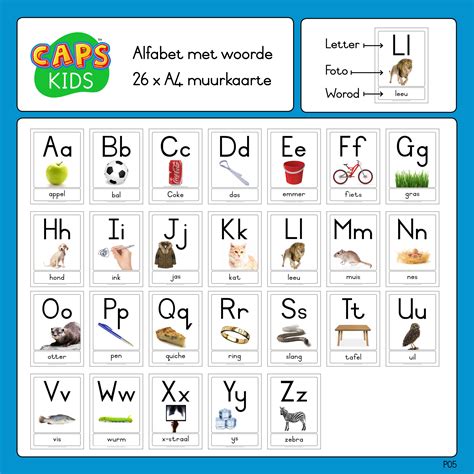 26 X A4 Muurkaarte Afrikaanse Alfabet Met Woorde Pdf • Teacha